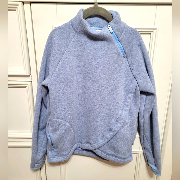 Athleta | Shirts & Tops | Athleta Girl Crazy Cozy Wrap Sweatshirt Blue ...